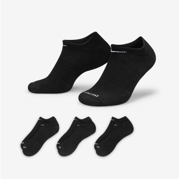 Nike Underwear And Socks Nike Training Noshow Socks 3 Pairsnike Everyday Plus Cushionnwt